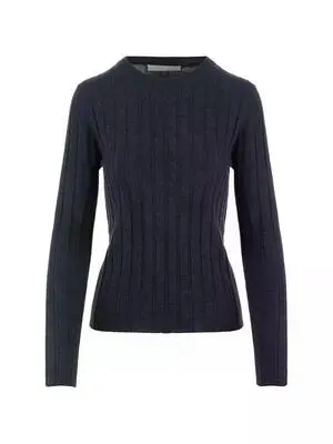 ALLUDE Ribbed-knit Crew Neck Sweater