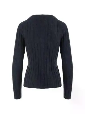 ALLUDE Ribbed-knit Crew Neck Sweater
