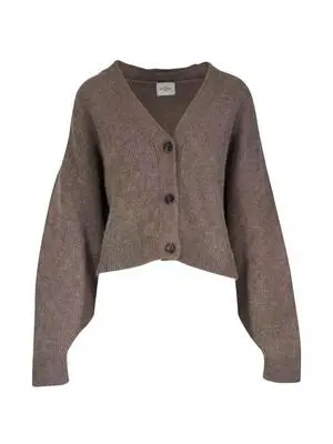 Le Kasha Button-up Rib-knit Cardigan