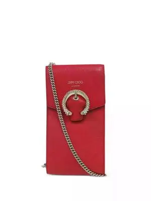JIMMY CHOO Leather Madeline Phone Case Crossbody Bag - Red