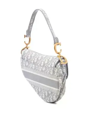 Dior 2020 Oblique Embroidered Canvas Saddle Bag Shoulder Bag