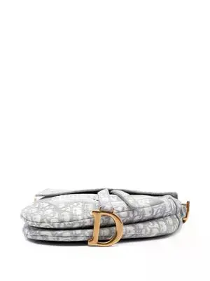 Dior 2020 Oblique Embroidered Canvas Saddle Bag Shoulder Bag