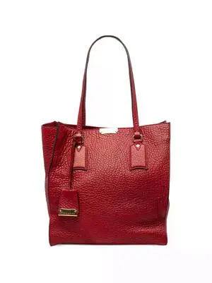 Burberry Grained Calfskin Heritage Woodbury Tote Bag - Red
