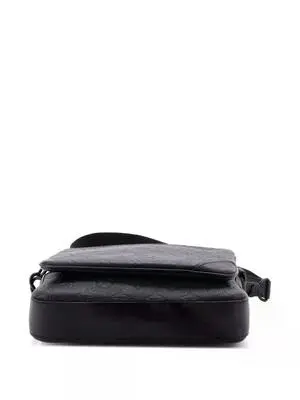 LOUIS VUITTON Trio Messenger Bag Monogram Shadow Leather Crossbody Bag - Black