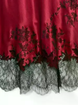 Carine Gilson Lace-trimmed Silk Midi Dress
