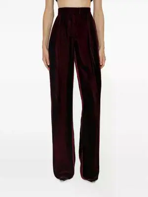 Valentino Garavani Velvet Pleated Wide-leg Trousers