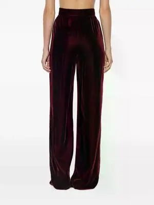 Valentino Garavani Velvet Pleated Wide-leg Trousers