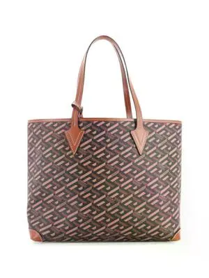 Versace La Greca Signature Coated Canvas Medium Tote Bag