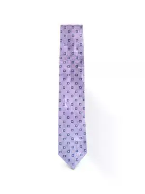 Brioni Geometric-print Tie - Pink
