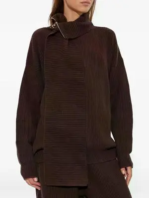 Sportmax Ribbed Knit Zip-fastening Sweater
