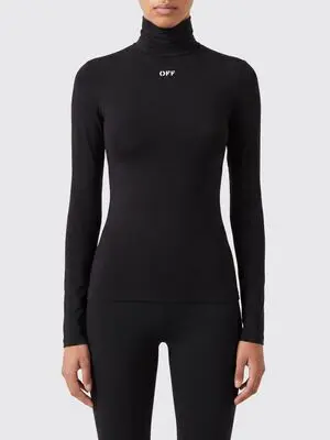 Off-White Logo-detail Slim-fit Turtleneck Top In Stretch Technical Fabric - Black