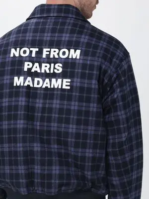 Drole De Monsieur Tartan Pattern Wool Blend Shirt Jacket