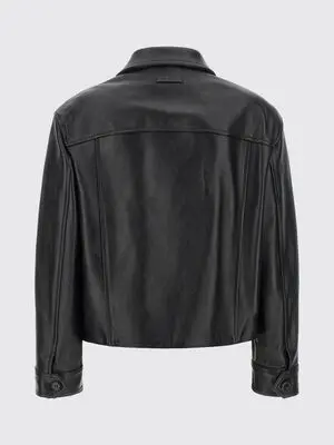 Marni Cropped Bi Suede Leather Jacket With Zip Closure