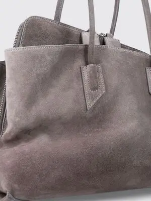 Attico La Passeggiata Asymmetrical Suede Shoulder Bag With Double Handle