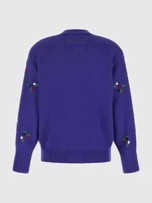 Marni Virgin Wool And Cashmere Cardigan With Floral Embroidery