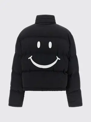 Moschino Cropped Quilted Nylon Puffer Jacket With Graphic Print