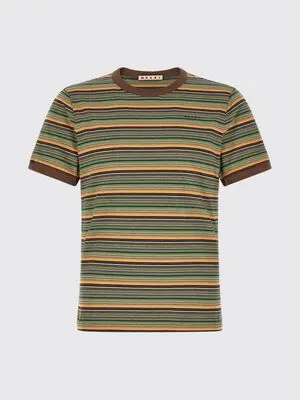 Marni Slim-fit Striped Cotton T-shirt With Contrasting Trims