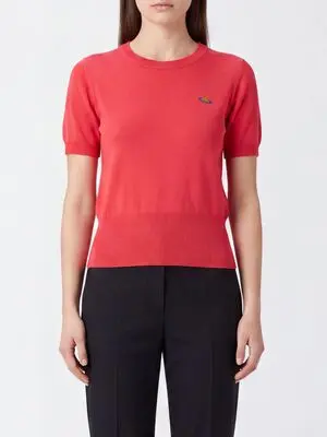 VIVIENNE WESTWOOD Slim Fit Cotton And Cashmere Sweater With Orb Logo - Red