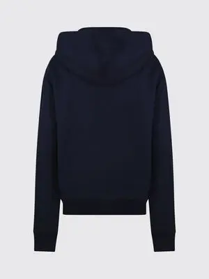 AMI Paris Cotton Zip-up Hoodie With Embroidered Logo - Blue