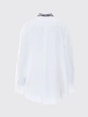 Fabiana Filippi Cotton Poplin Embroidered Collar Shirt - White
