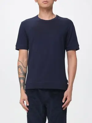 PAOLO PECORA Short-sleeved Jersey Crewneck T-shirt - Blue