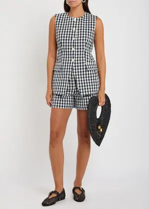 Veronica Beard Haina Gingham Seersucker Shorts