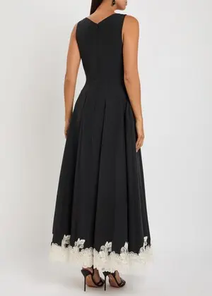 Simkhai Lace-trimmed Cotton-blend Faille Maxi Dress
