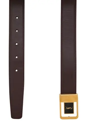 Saint Laurent Logo-engraved Leather Belt