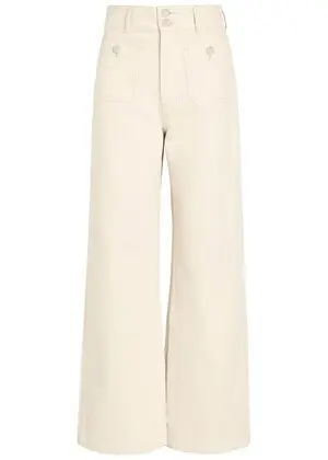 Veronica Beard Taylor Wide-leg Jeans - Ecru