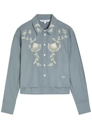 Veronica Beard Andres Embellished Cotton Shirt