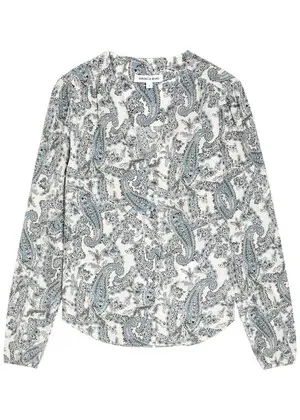 Veronica Beard Farah Printed Silk-blend Blouse