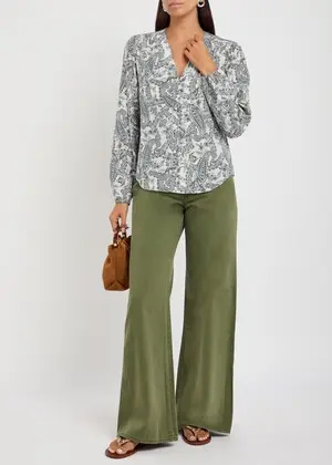 Veronica Beard Farah Printed Silk-blend Blouse
