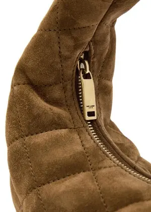 Saint Laurent Icare Mini Quilted Suede Top Handle Bag