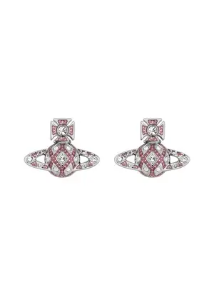 VIVIENNE WESTWOOD Rachelle Bas Relief Crystal-embellished Orb Stud Earrings - Silver