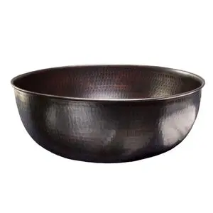 ANATOLIACRAFT Hammered Dark Copper Foot Spa Bowl - Black