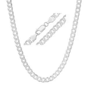 KYLIE HARPER Thick/heavy Diamond-cut Miami Cuban Curb Chain 925 Italian Sterling - Silver