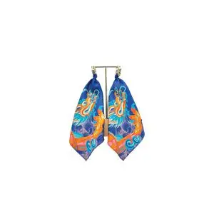 SUKI WANG LONDON Set Of Two Blossom Into Power Statet Earring Navy - Blue
