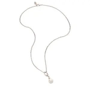 EMMA HOLLAND JEWELLERY Baroque Pearl & Platinum Charm Necklace - Silver