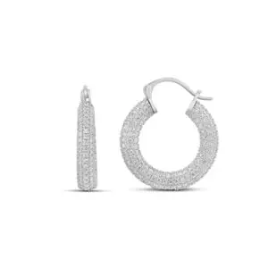 SHYMI Thick Pave Hoops - Silver