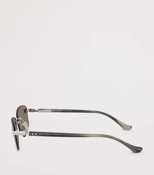 FERRARI Titanium Rimless Rectangular Sunglasses