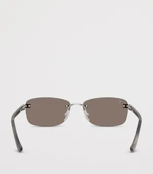 FERRARI Titanium Rimless Rectangular Sunglasses