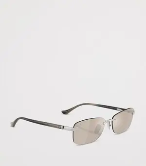 FERRARI Titanium Rimless Rectangular Sunglasses