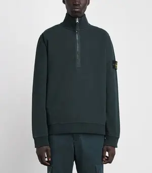 Stone Island Organic Cotton Half-zip Sweatshirt