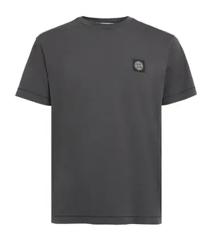 Stone Island Cotton Compass Logo T-shirt - Grey
