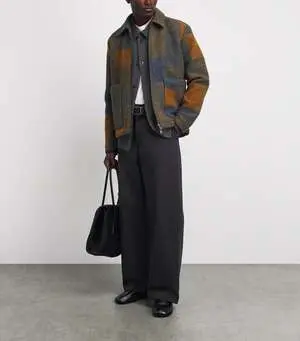 FRAME Boiled Wool Point Collar Cardigan