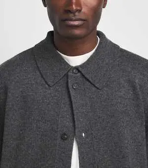 FRAME Boiled Wool Point Collar Cardigan