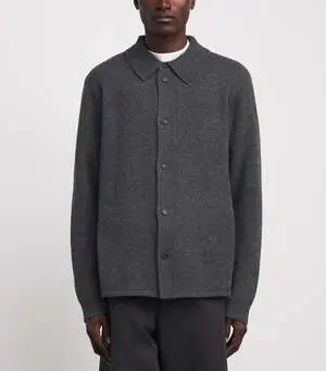 FRAME Boiled Wool Point Collar Cardigan