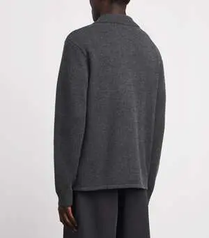 FRAME Boiled Wool Point Collar Cardigan