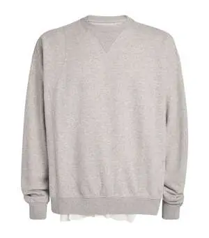 MAISON MARGIELA Cotton Double-layered Sweatshirt - Grey