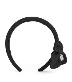 Monnalisa Satin Bow Headband - Black
